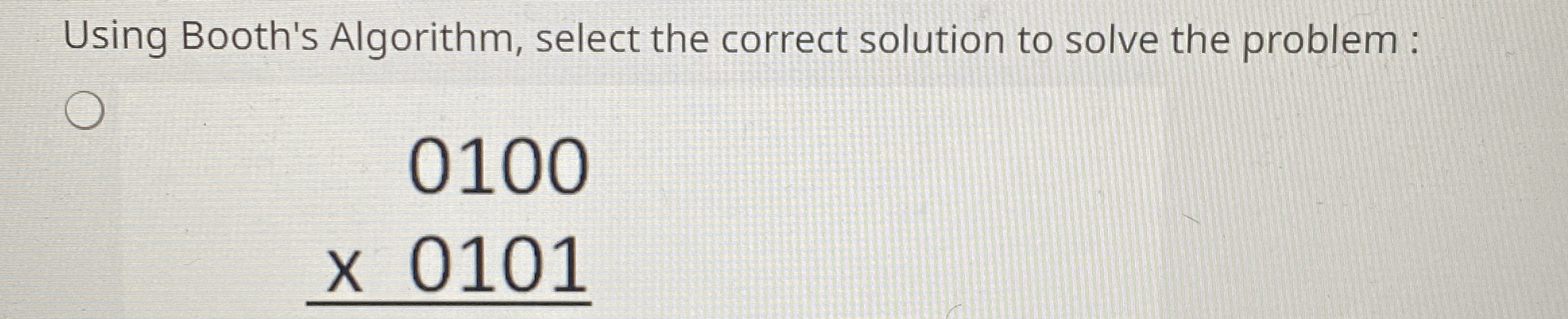 Using Booths Algorithm Select The Correct Solution 
