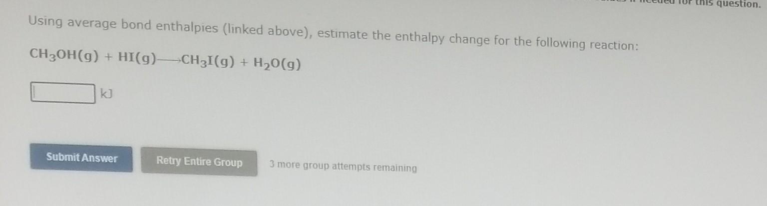 Using average bond enthalpies (linked above), | Chegg.com