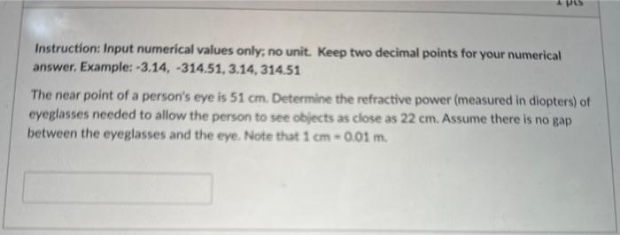 Solved Instruction: Input numerical values only; no unit. | Chegg.com