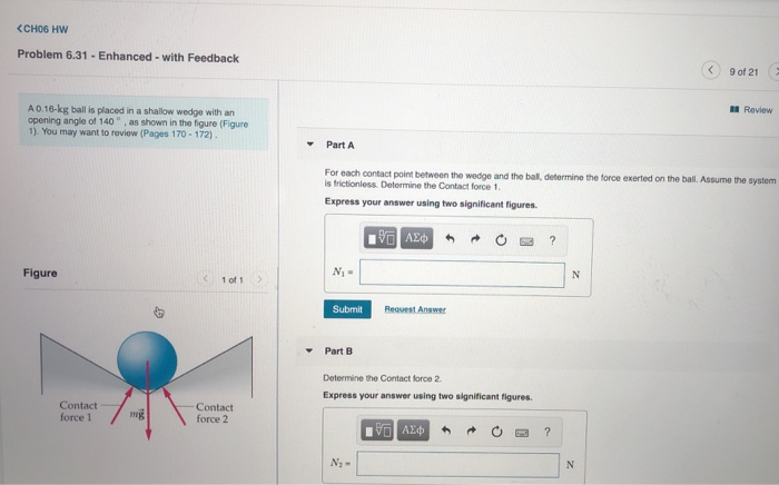 Solved Submit Request Answer Part B Determine the Contact | Chegg.com