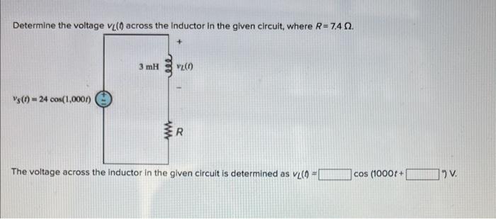 Solved Determine the voltage vL(θ) across the inductor in | Chegg.com