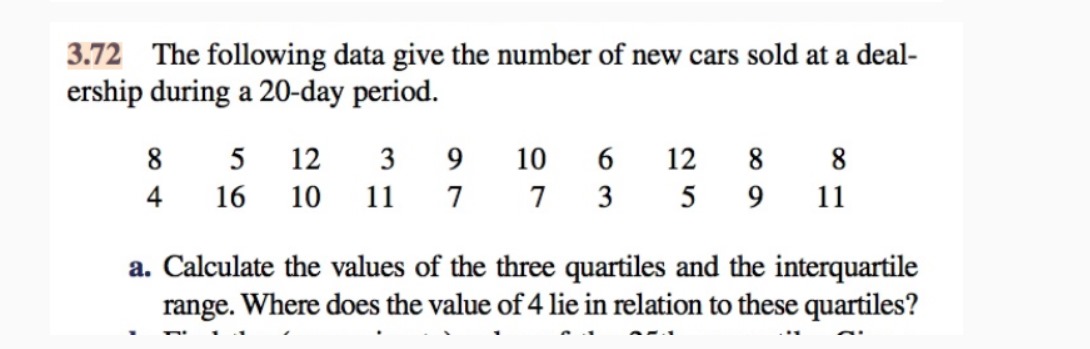 Solved 3.72 ﻿The following data give the number of new cars | Chegg.com