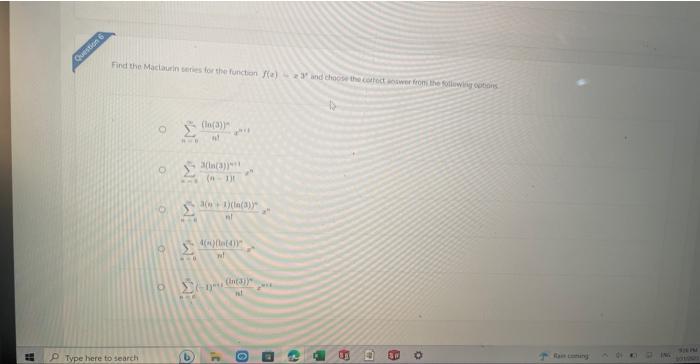 Solved ∑n=i∞11(ln(3))∗xn+1∑x=∞∞→m(n−1)!din(a))+1xn∑i=∞nn!a(n | Chegg.com