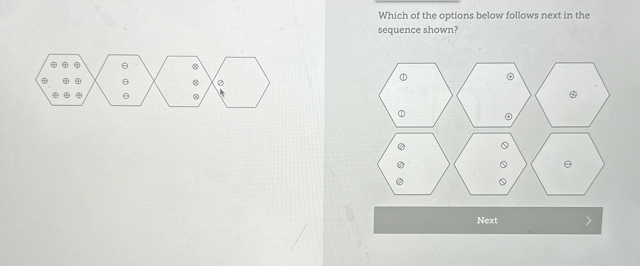 Solved Which of the options below follows next in | Chegg.com