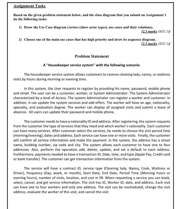 Solved Assignment Tasks Based on the given problem statement | Chegg.com