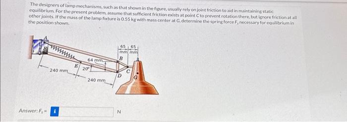 Solved The designers of lamp mechanisms, such as that shown | Chegg.com