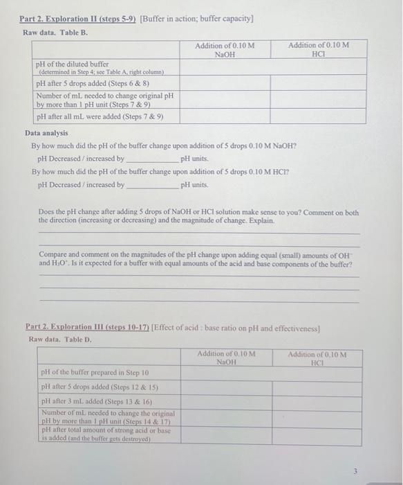 Solved lab report ph measurments buffers all the data | Chegg.com