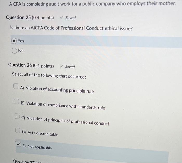 Solved A CPA is completing audit work for a public company | Chegg.com