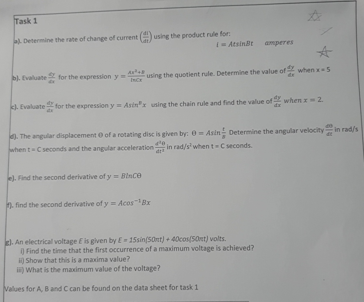 Solved Task 1a). ﻿Determine the rate of change of current | Chegg.com