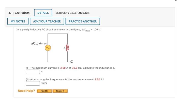 Solved In a purely inductive AC circuit as shown in the | Chegg.com