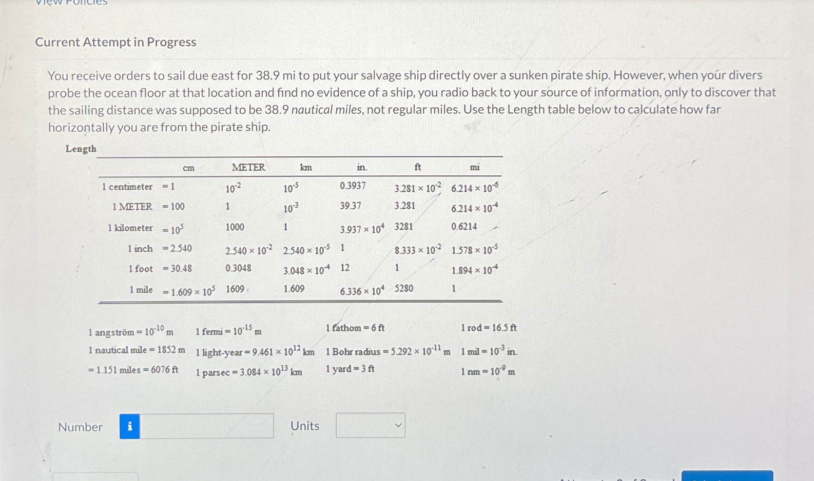 Solved Current Attempt in ProgressYou receive orders to sail | Chegg.com