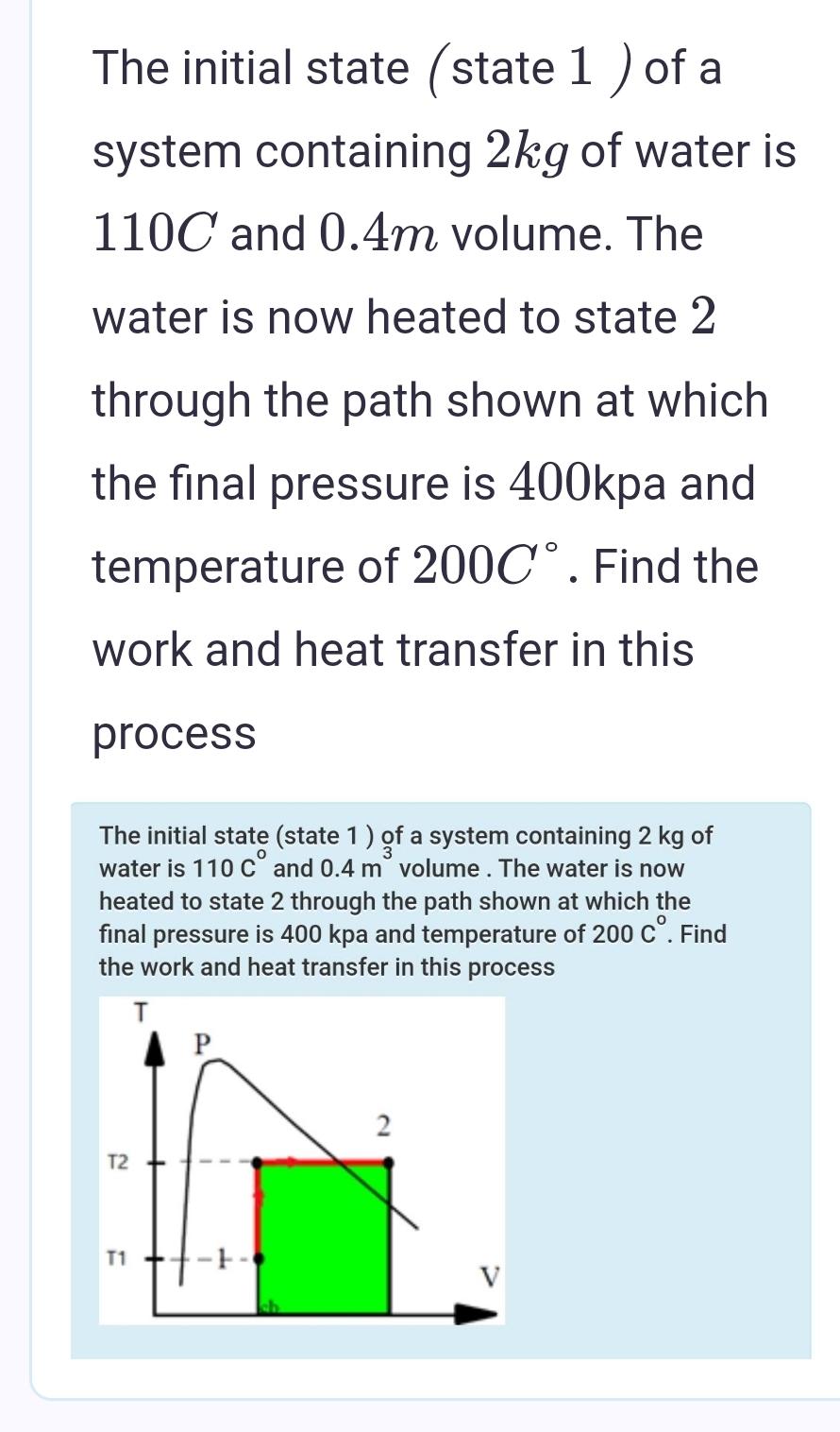 Solved The initial state (state 1 ) ﻿of a system containing | Chegg.com