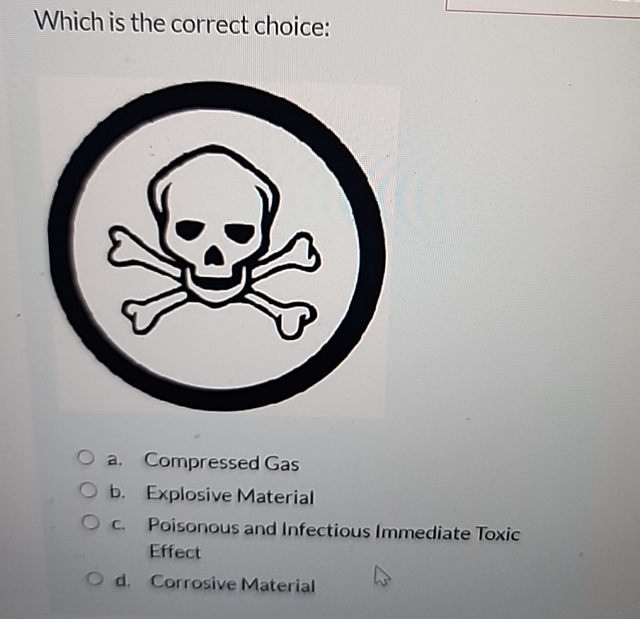 Solved Which is the correct choice:a. ﻿Compressed Gasb. | Chegg.com