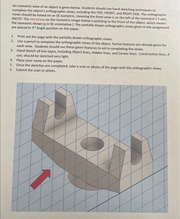 Solved An isometric view of an object is given below. | Chegg.com