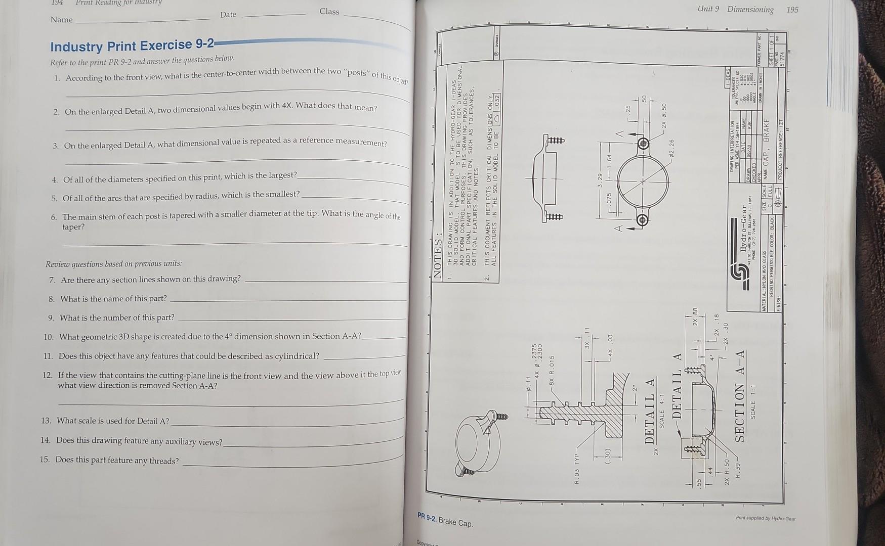 Solved Date Class Unit 9 Name Industry Print Exercise 9−2 | Chegg.com