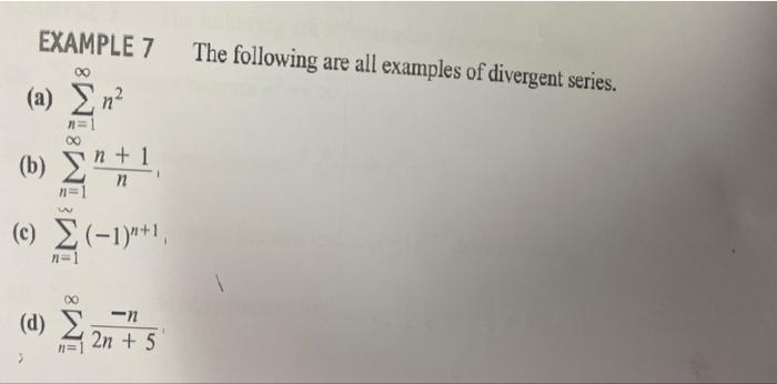 EXAMPLE 7 The following are all examples of divergent | Chegg.com