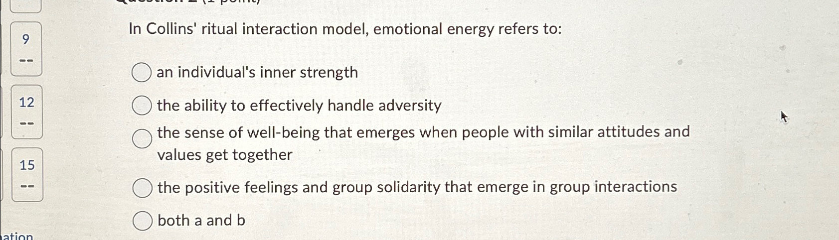 Solved In Collins' ritual interaction model, emotional | Chegg.com