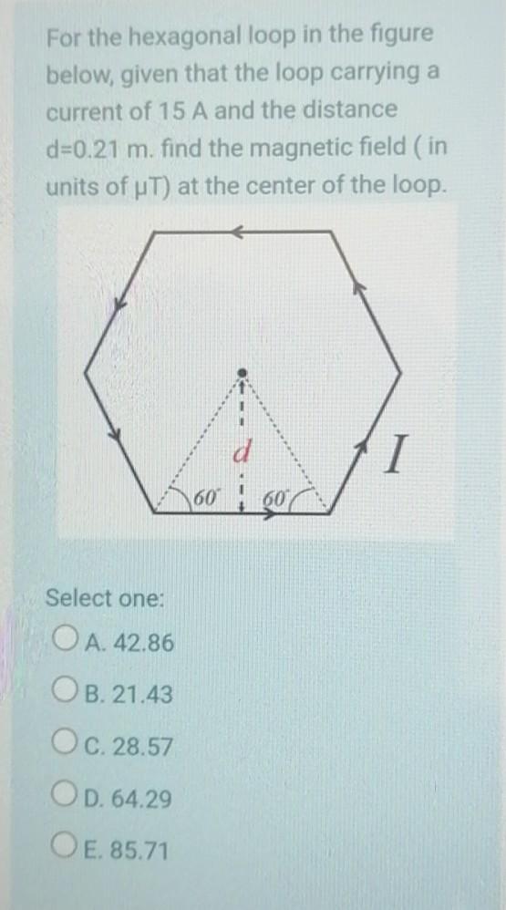 Solved For the hexagonal loop in the figure below, given | Chegg.com