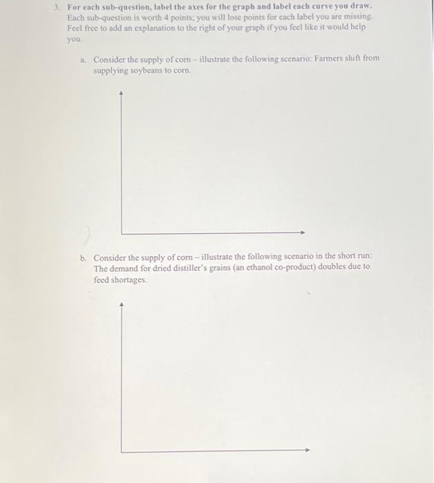 Solved 3. For each sub-question, label the axes for the | Chegg.com