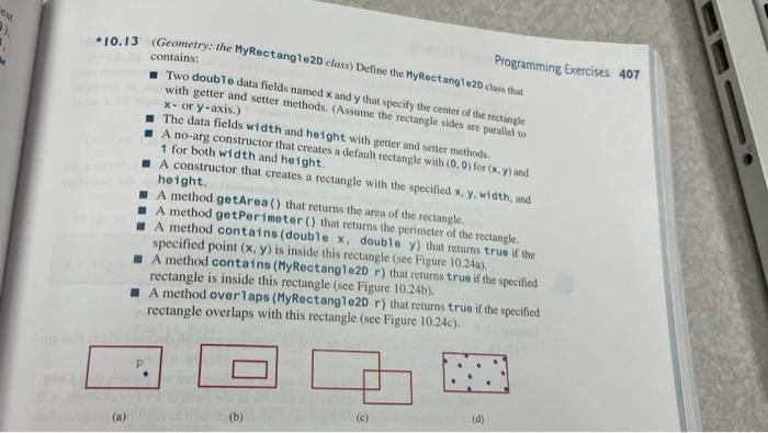 Solved es *10.13 (Geometry: the My Rectangle2D class) Define | Chegg.com