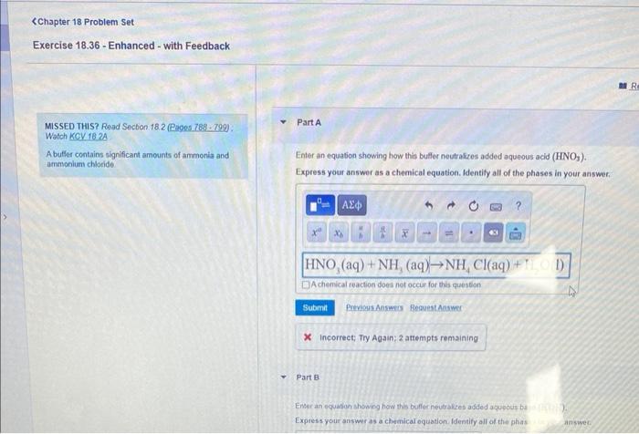 Solved A Buffer Contains Significant Amounts Of Ammonia And