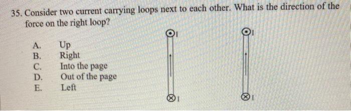 Solved 35. Consider two current carrying loops next to each | Chegg.com Solved 35. Consider two current carrying loops next to each | Chegg.com