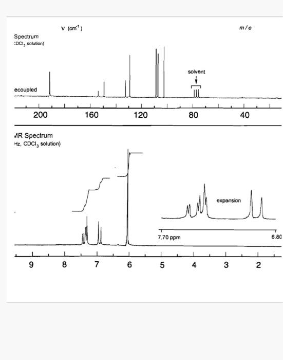Solved 1. Using the following spectroscopic information and | Chegg.com Solved 1. Using the following spectroscopic information and | Chegg.com