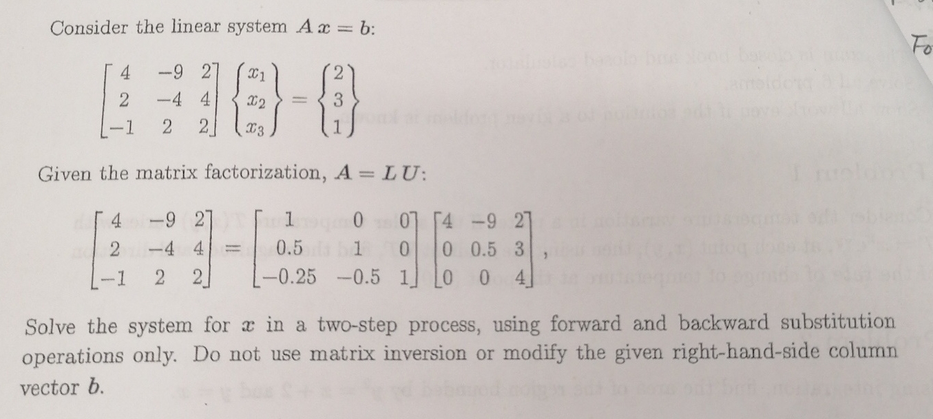 Solved Consider the linear system Ax=b | Chegg.com