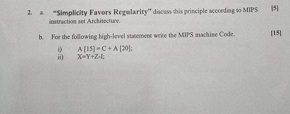 Solved 2. a. "Simplicity Favors Regularity" discuss this | Chegg.com