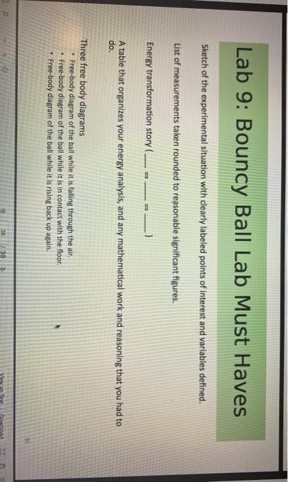 Solved Lab 9: Bouncy Ball Lab Must Haves Sketch of the | Chegg.com