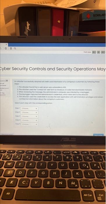 Cyber Security Controls and Security Operations May | Chegg.com