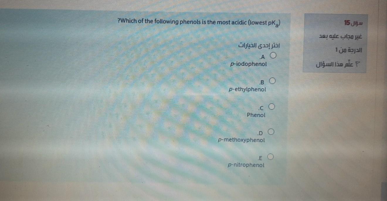 Solved ? Which of the following phenols is the most acidic | Chegg.com
