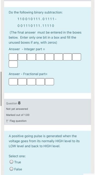 Solved Do the following binary subtraction: 110010111.01111 | Chegg.com
