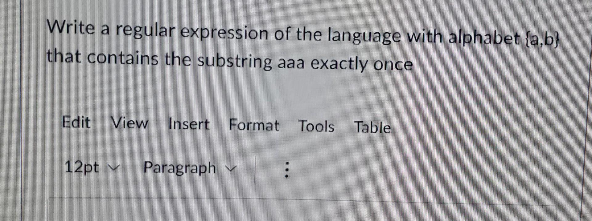 Solved Write a regular expression of the language with | Chegg.com