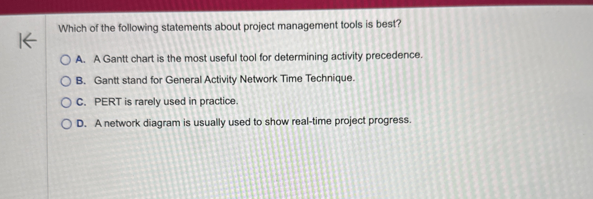Solved Which of the following statements about project | Chegg.com