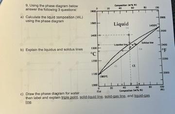 9. Using the phase diagram below answer the following | Chegg.com