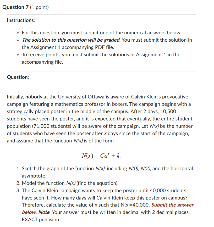 Solved Question 7 (1 ﻿point)Instructions:For this question, | Chegg.com