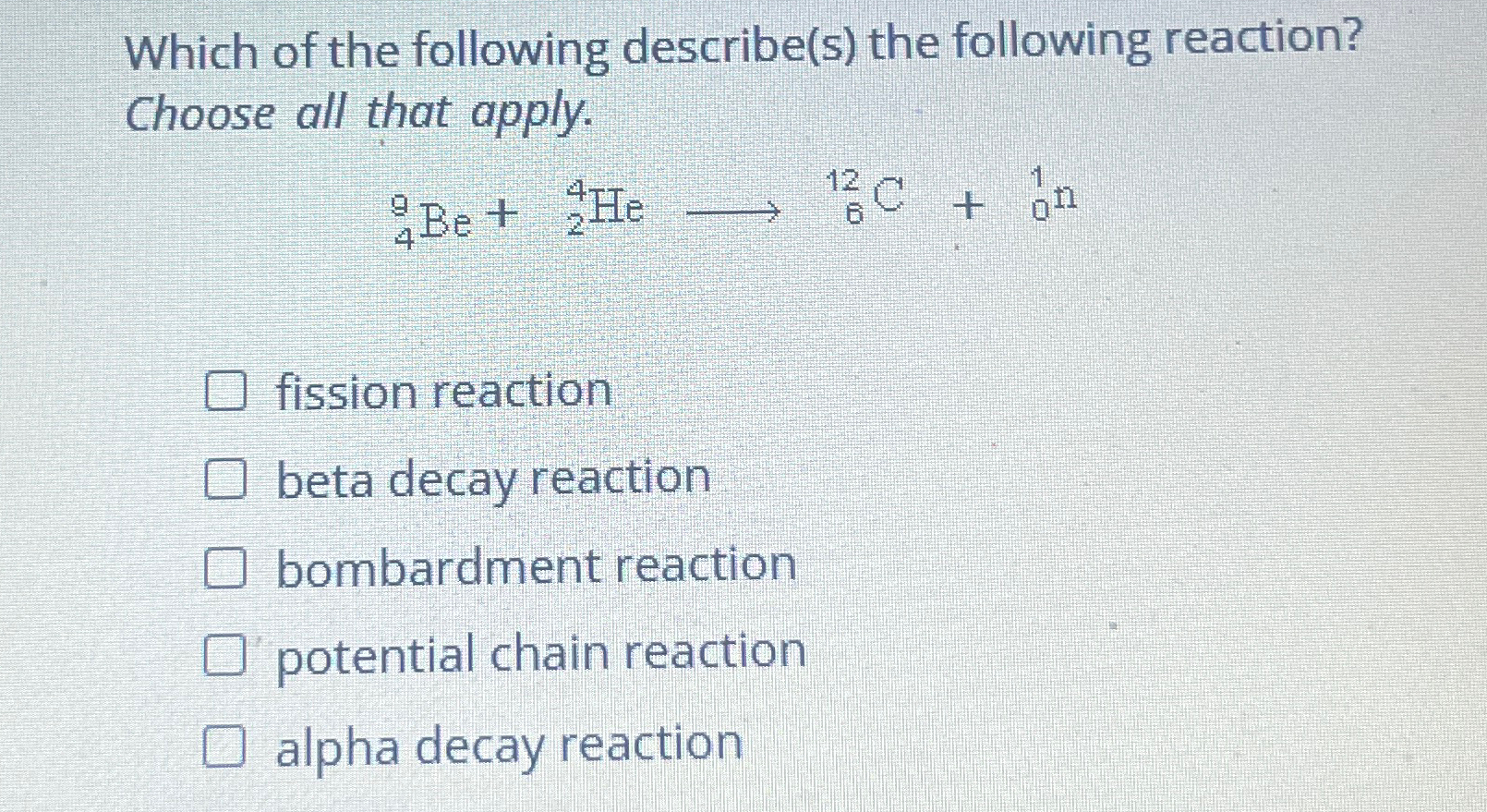 Solved Which of the following describe(s) ﻿the following | Chegg.com