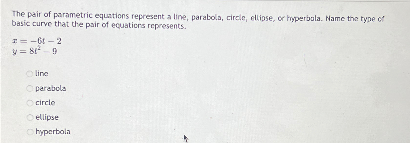 Solved The pair of parametric equations represent a line, | Chegg.com
