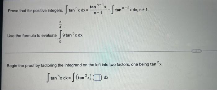 Solved Prove that for positive integers, Stan "x dx = ! | Chegg.com