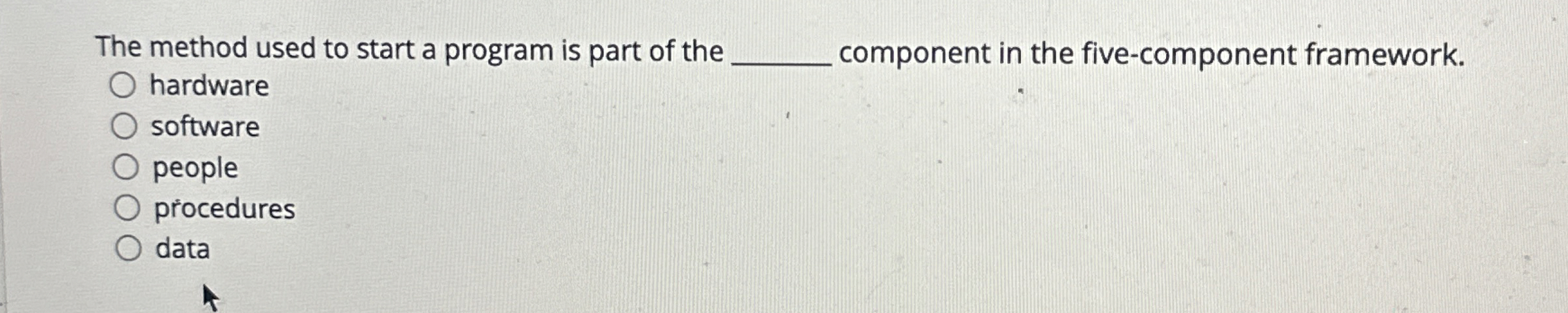 Solved The method used to start a program is part of the | Chegg.com