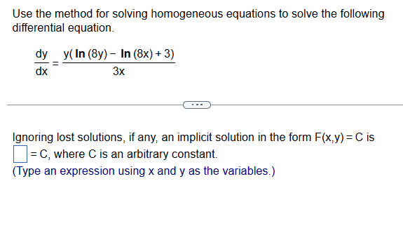 Solved Use the method for solving homogeneous equations to | Chegg.com