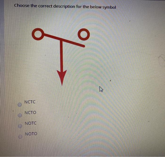 Solved Choose the correct description for the below symbol o | Chegg.com