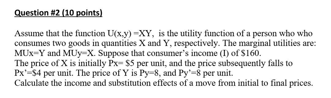 Solved Question 2 10 Points Assume That The Function 0042