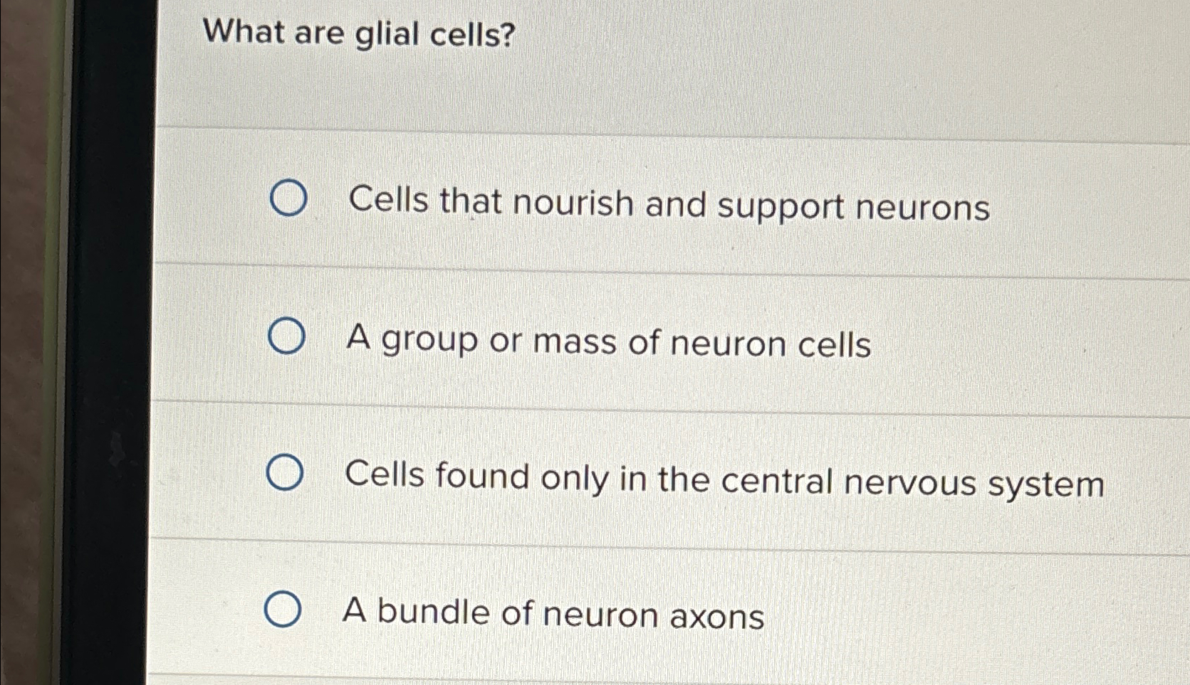 Solved What are glial cells?Cells that nourish and support | Chegg.com