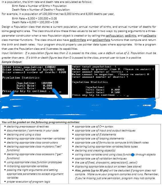 Solved C++Input Volidation: If a population figure less than | Chegg.com