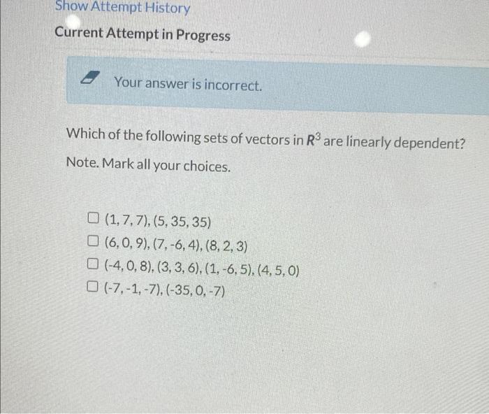 Solved Show Attempt History Current Attempt in Progress Your | Chegg.com