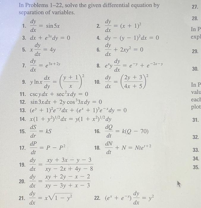 Solved #9 and #13In Problems 1-22, solve the given | Chegg.com