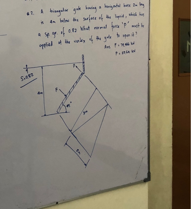 Solved refer to the figure belowA triangular gate having a | Chegg.com
