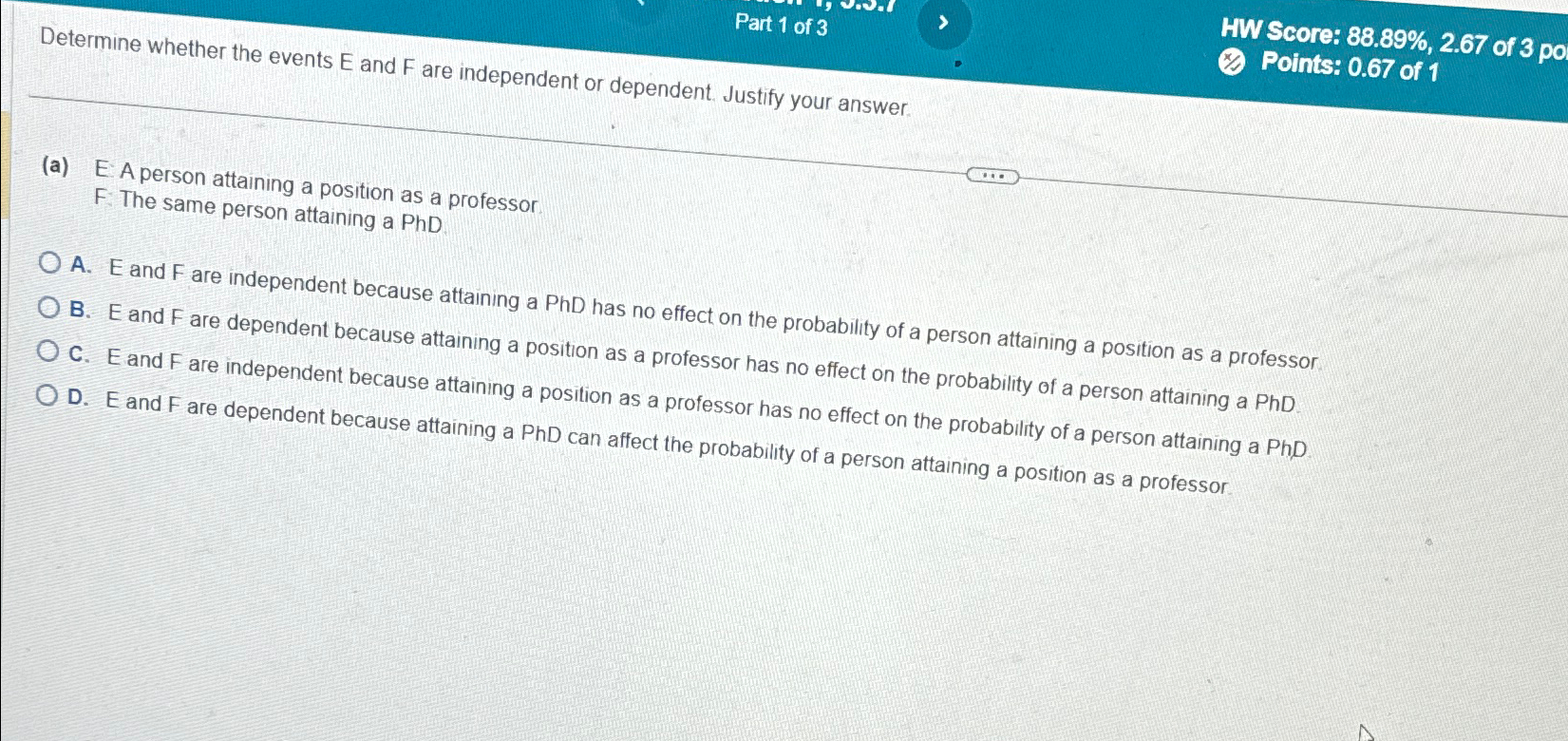 Solved Points: 0.67 ﻿of 1(a) ﻿E A person attaining a | Chegg.com